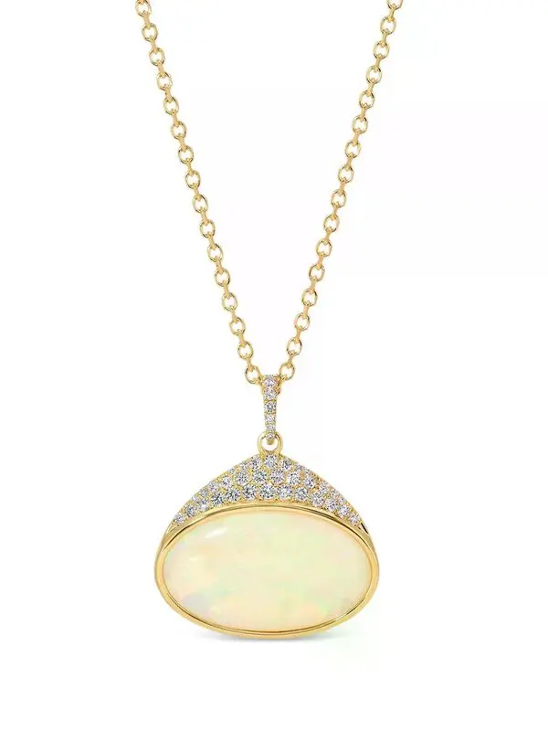 ANITA KO Oval Opal And Diamond Pendant - Gold
