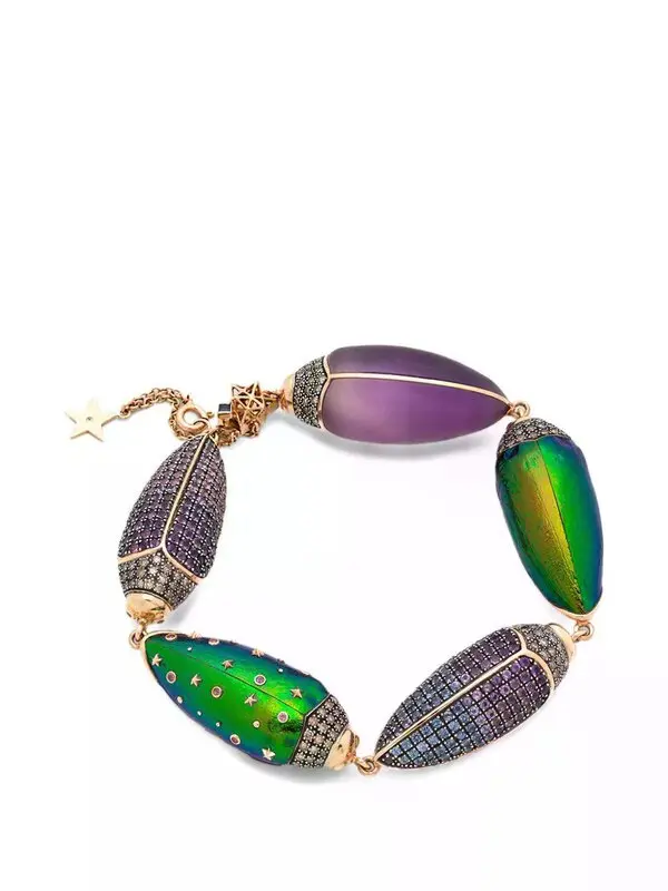 BIBI VAN DER VELDEN Scarab Multi-stone Bracelet - Pink