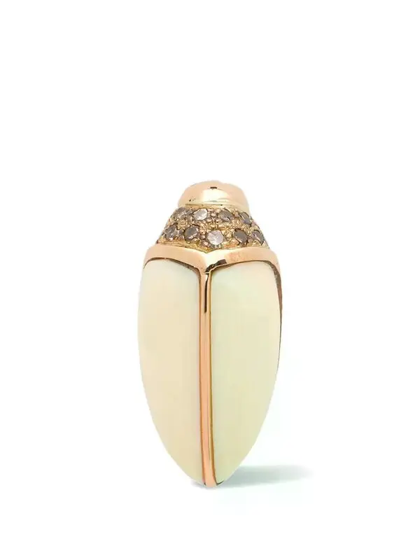 BIBI VAN DER VELDEN Mini Scarab Diamond Stud Earring - Pink