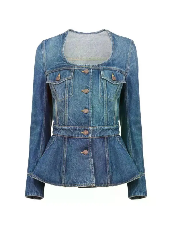 Chloé Button Flap-pocket Denim Jacket - Blue