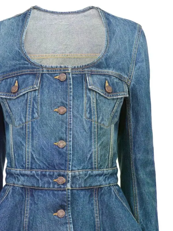 Chloé Button Flap-pocket Denim Jacket - Blue