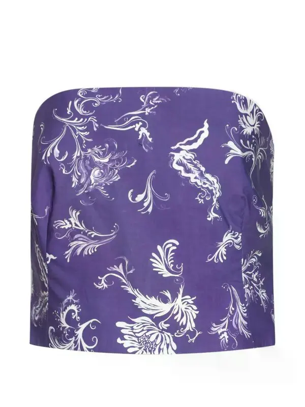 Rosie Assoulin Floral Print Sleeveless Top - Purple