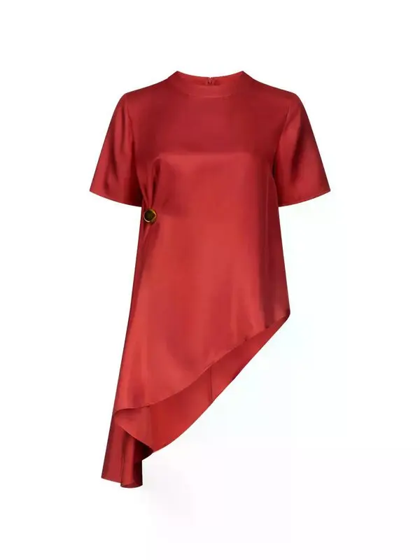Loulou De Saison Madea Draped Asymmetric Top - Red