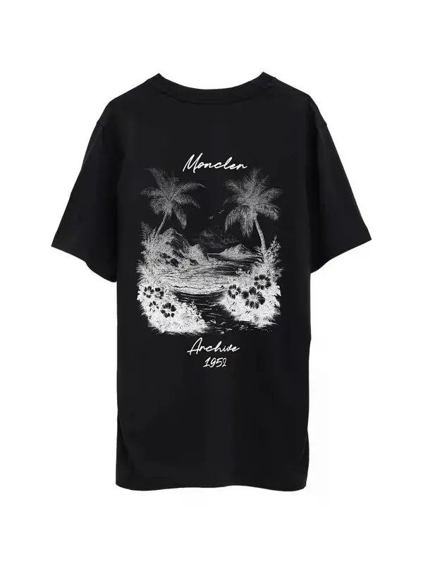 Moncler Beach Printed T-shirt - Black