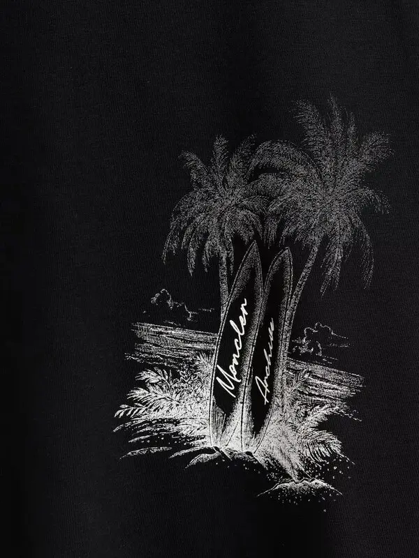 Moncler Beach Printed T-shirt - Black