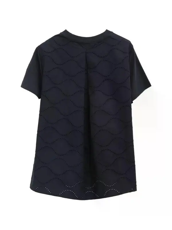 Moncler Eyelet Short-sleeve T-shirt - Blue