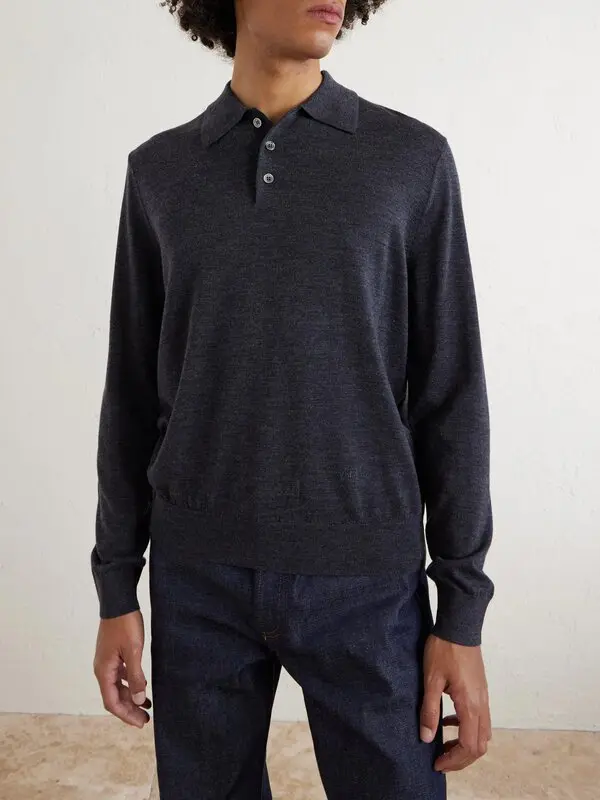 A.p.c. Wool Polo Shirt - Gray