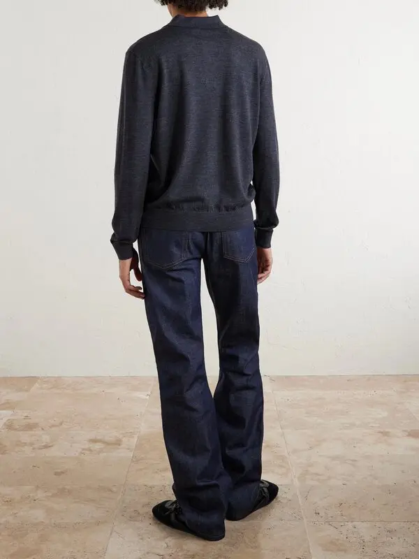 A.p.c. Wool Polo Shirt - Gray