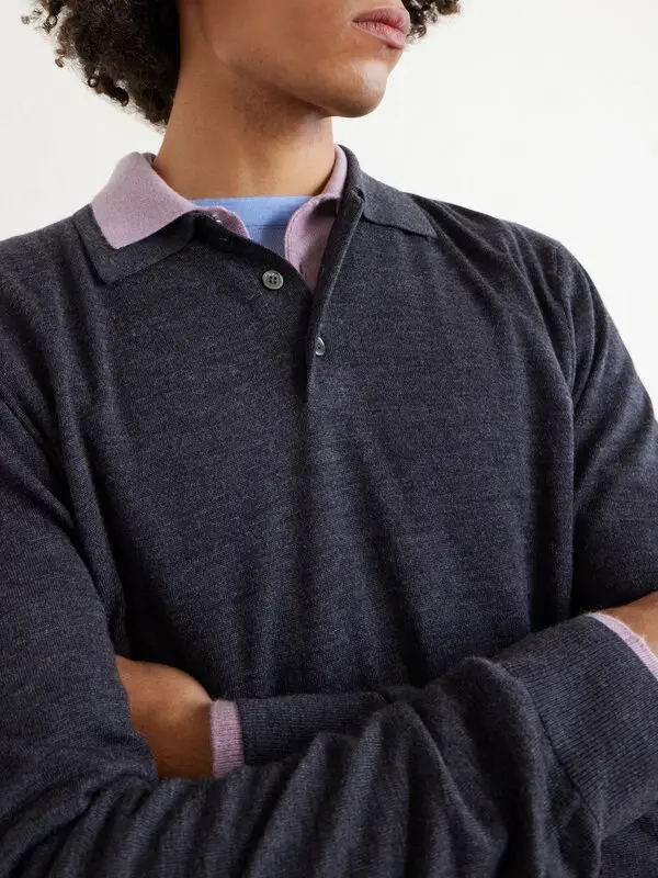 A.p.c. Wool Polo Shirt - Gray