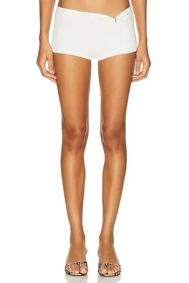 EAVES X Jasmine Tookes Silvana Knit Micro Short - Ivory
