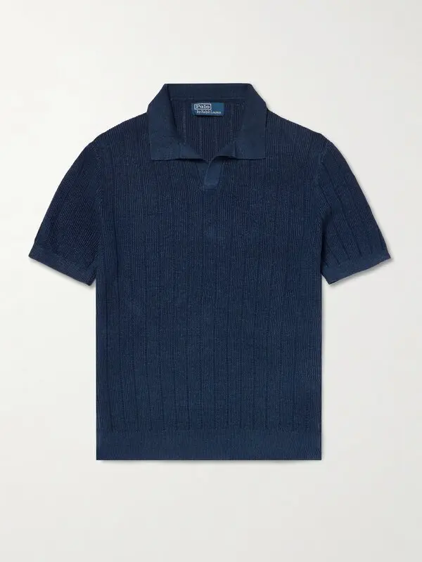 Polo Ralph Lauren Open-collar Ribbed Linen Polo Shirt