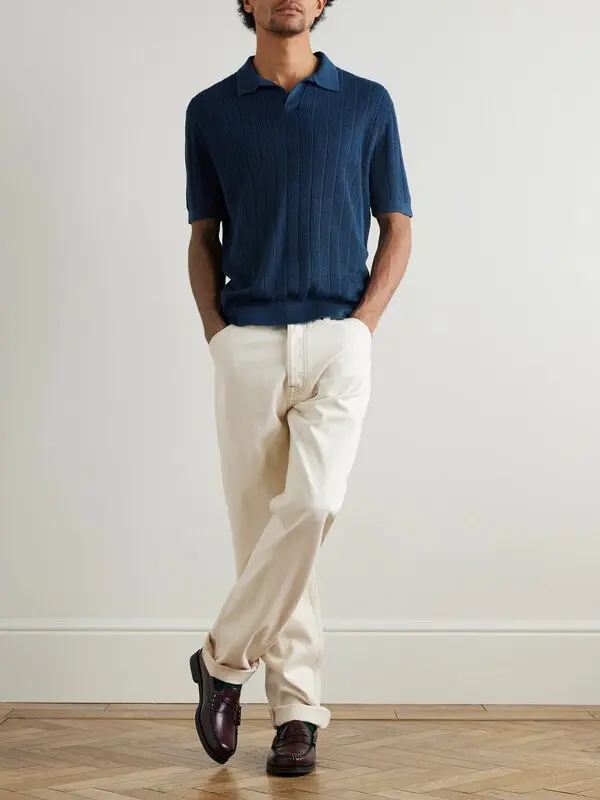 Polo Ralph Lauren Open-collar Ribbed Linen Polo Shirt