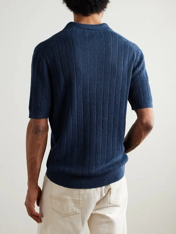 Polo Ralph Lauren Open-collar Ribbed Linen Polo Shirt