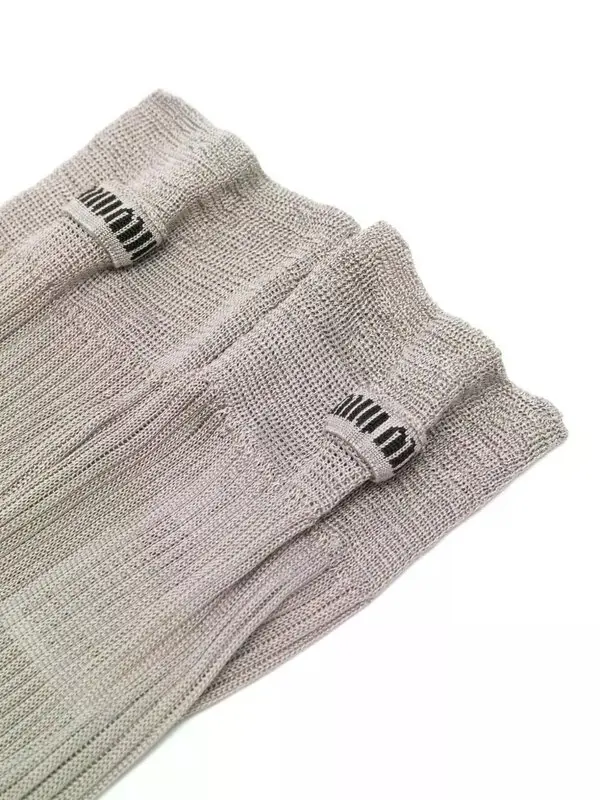 Miu Miu Ribbed Knee-high Socks - Grey