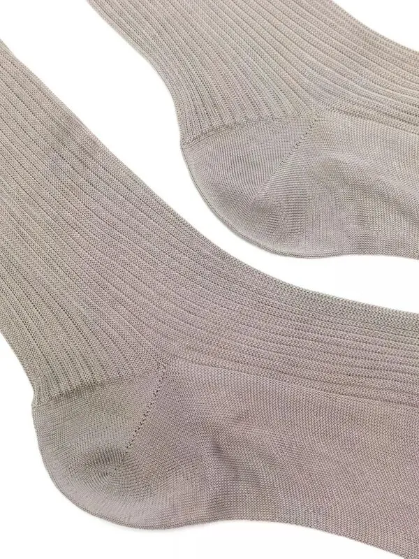 Miu Miu Ribbed Knee-high Socks - Grey