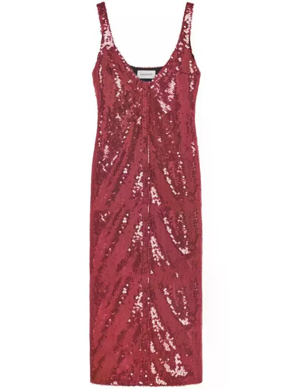 16Arlington Kal Sequinned Midi Dress - Red