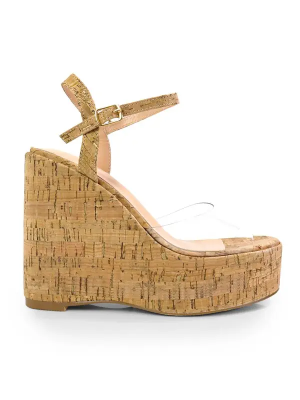 Frederick's Of Hollywood Tony Peep Toe Platform Wedges