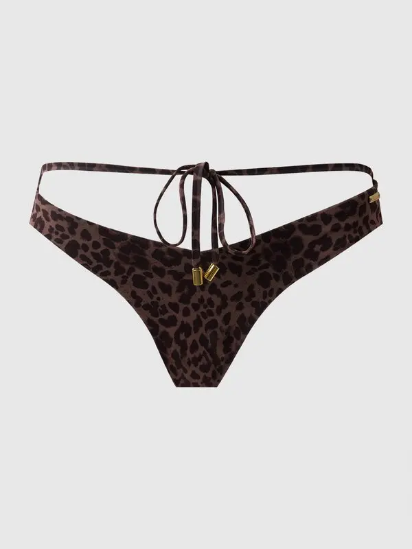 Frederick's Of Hollywood Alanza High-waist Bikini Bottom - Leopard
