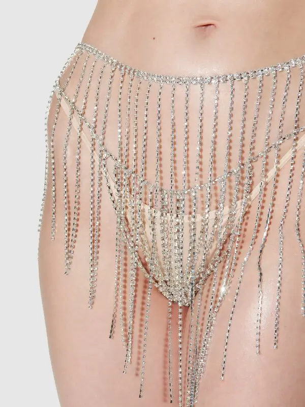 Frederick's Of Hollywood Ziggy Dangle Rhinestone Skirt
