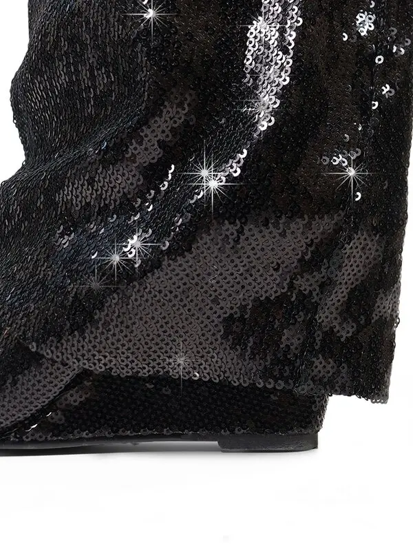 Frederick's Of Hollywood Maria Drape Over-the-knee Wedge Boots