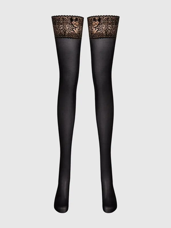 Frederick's Of Hollywood Sexual & Sheer Stay Up Thigh Highs - True Black