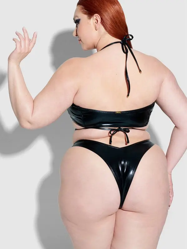 Frederick's Of Hollywood Onyx Corset Bandeau Bikini Top - Meteorite