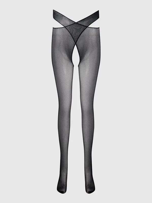 Frederick's Of Hollywood Criss Cross Fishnet Fundies - Black