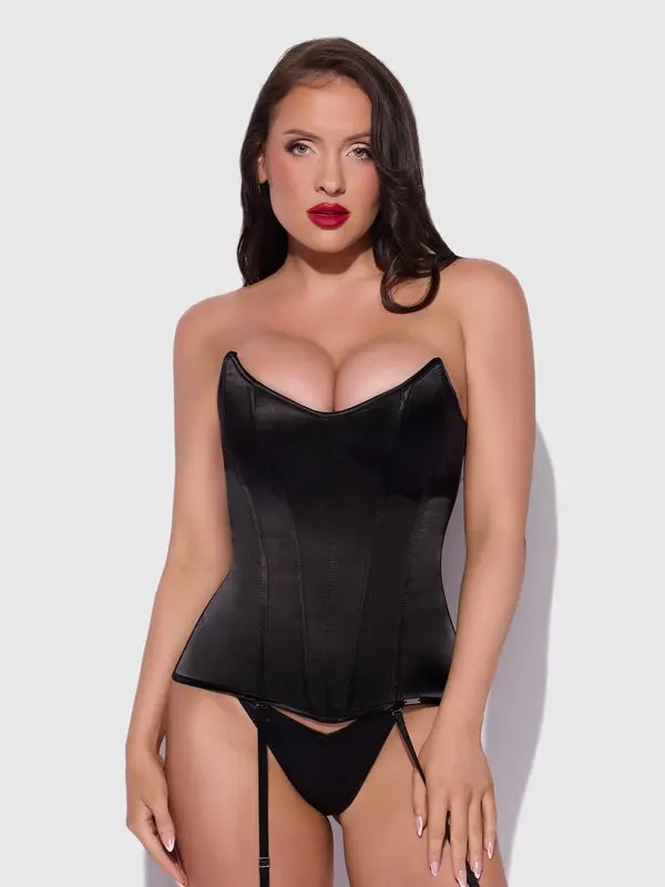 Frederick's Of Hollywood Iconic Satin Scoop Neck Corset