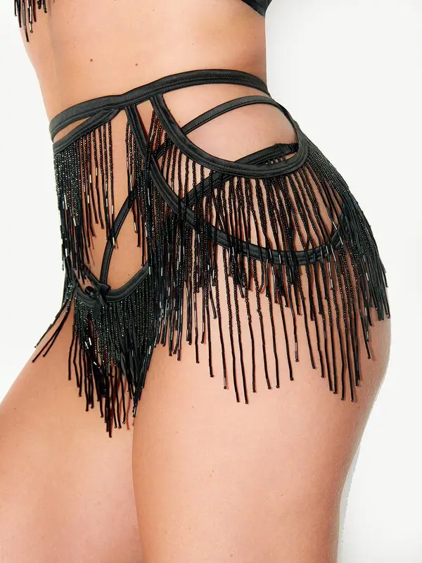 Frederick's Of Hollywood Lune Beaded Garter Belt