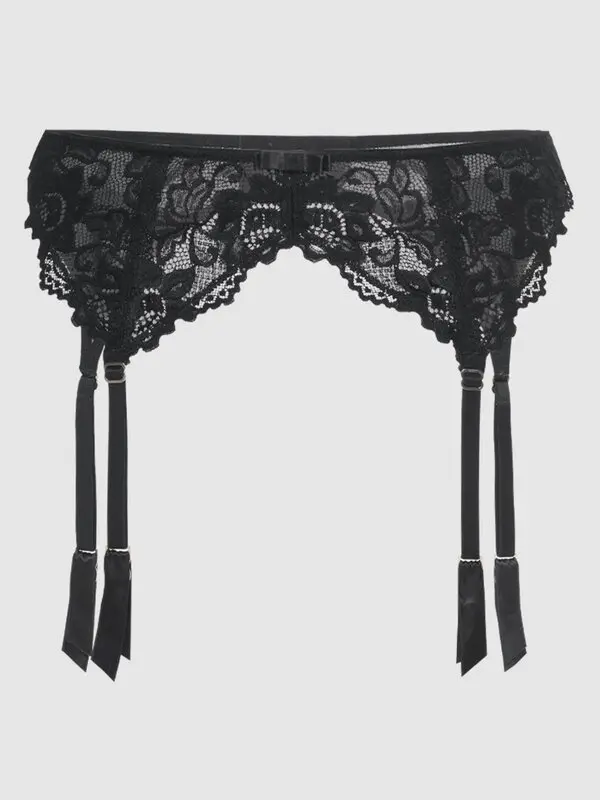 Frederick's Of Hollywood Jessica Lace Garter Belt - Black