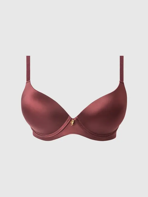 Frederick's Of Hollywood Lexi Push Up Plunge T-shirt Bra - Chocolate