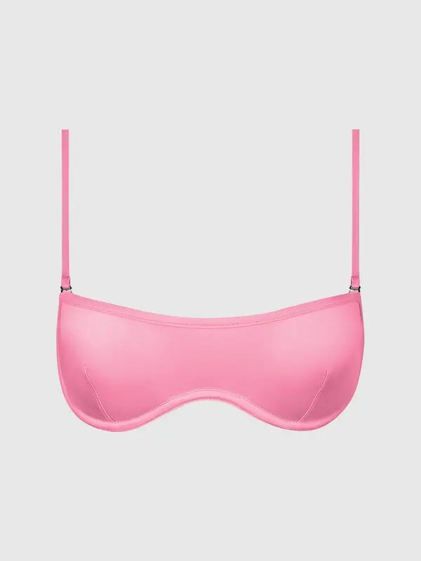 Frederick's Of Hollywood Neev Oil Slick Unlined Bandeau Bra - Bubblegum Pink