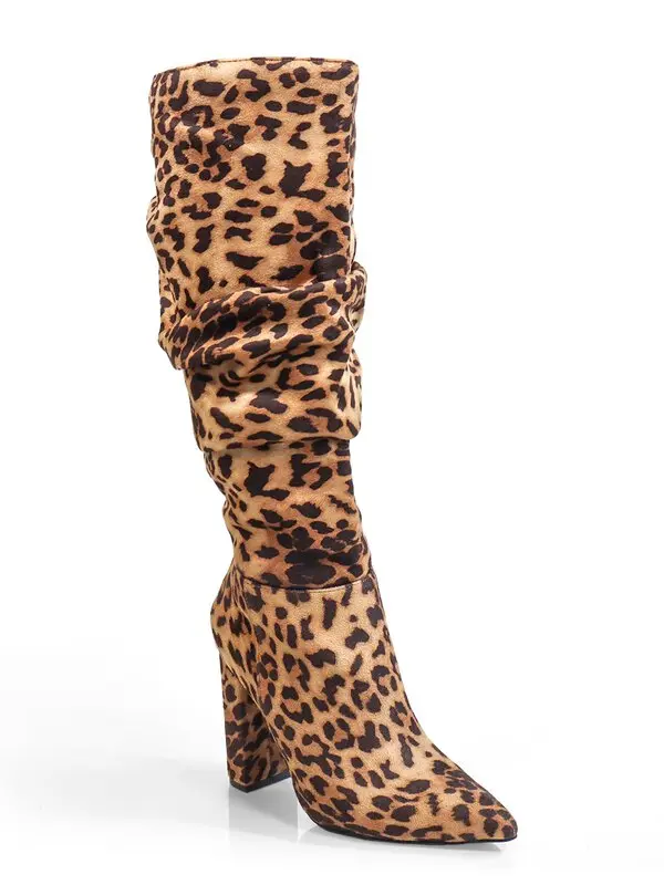Frederick's Of Hollywood Leanne Slouchy Boots - Leopard