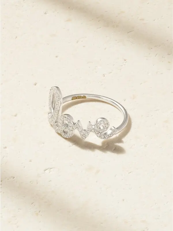SYDNEY EVAN Love Script Diamond Ring - Gold