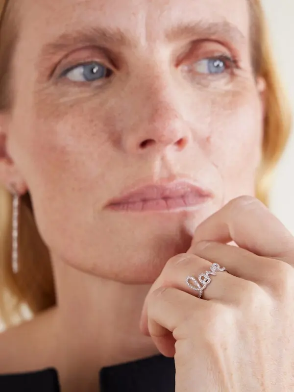 SYDNEY EVAN Love Script Diamond Ring - Gold