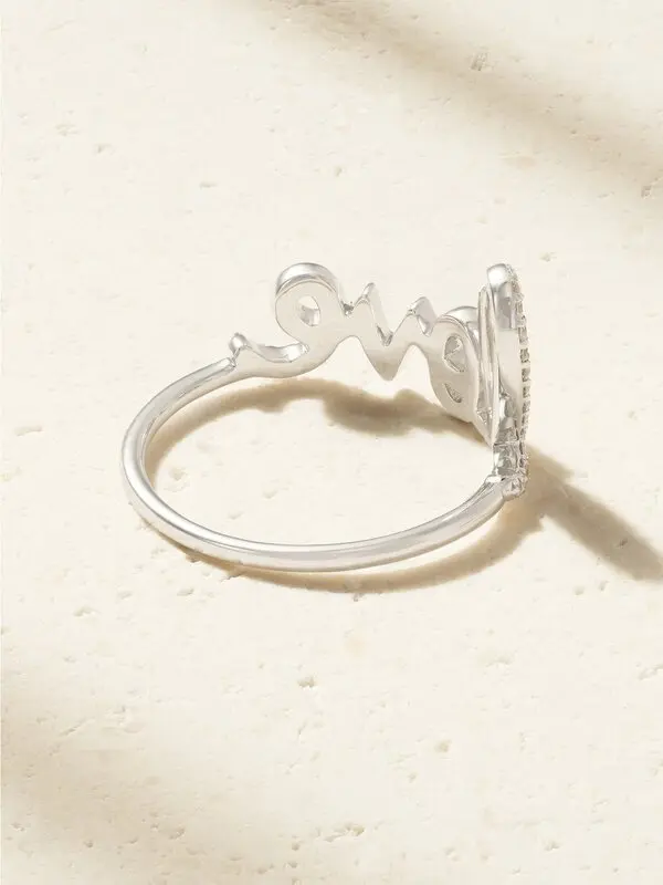 SYDNEY EVAN Love Script Diamond Ring - Gold