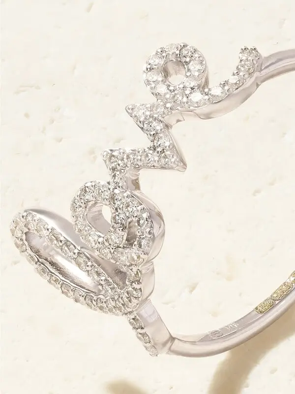 SYDNEY EVAN Love Script Diamond Ring - Gold