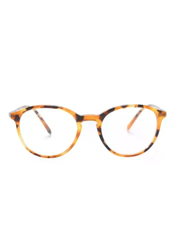Giorgio Armani Tortoiseshell Round Frame Eyeglasses - Brown