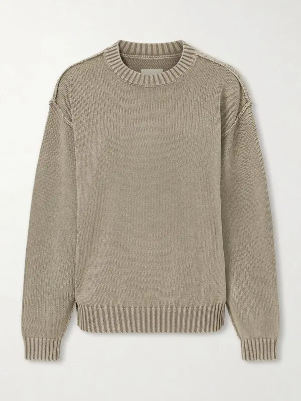 Aimé Leon Dore Inside-out Cotton Crewneck Sweater - Gray