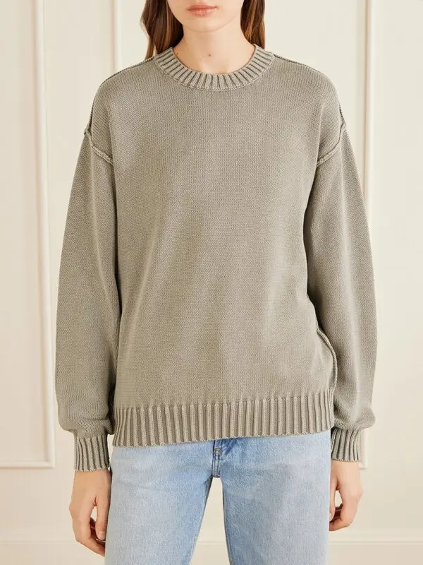 Aimé Leon Dore Inside-out Cotton Crewneck Sweater - Gray