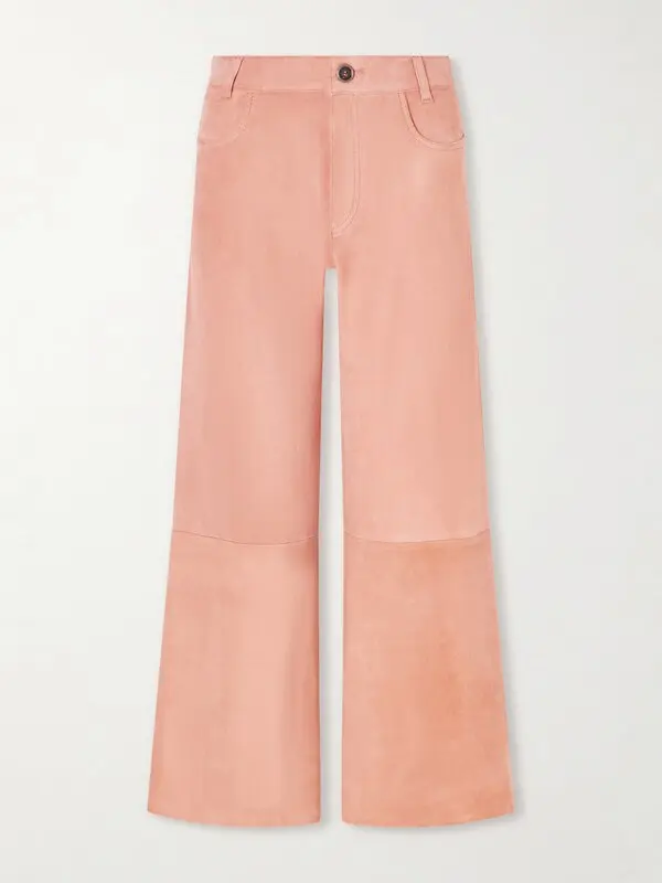 Stouls Lilou Suede Wide-leg Pants - Pink