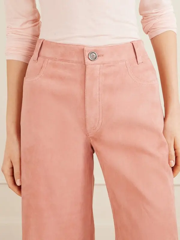 Stouls Lilou Suede Wide-leg Pants - Pink