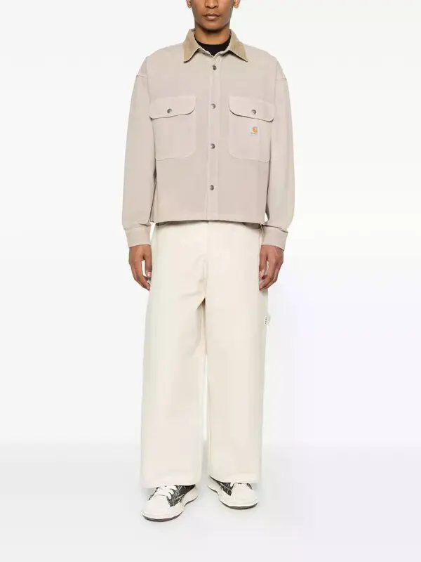 Carhartt Work In Progress Prescott Corduroy-collar Shirt - Neutrals
