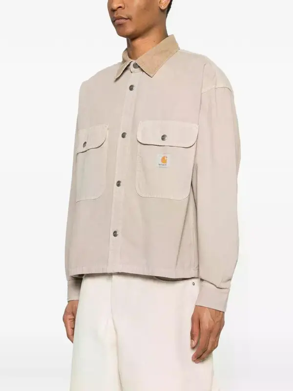 Carhartt Work In Progress Prescott Corduroy-collar Shirt - Neutrals