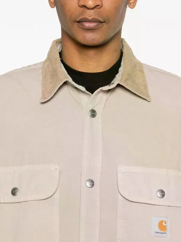 Carhartt Work In Progress Prescott Corduroy-collar Shirt - Neutrals