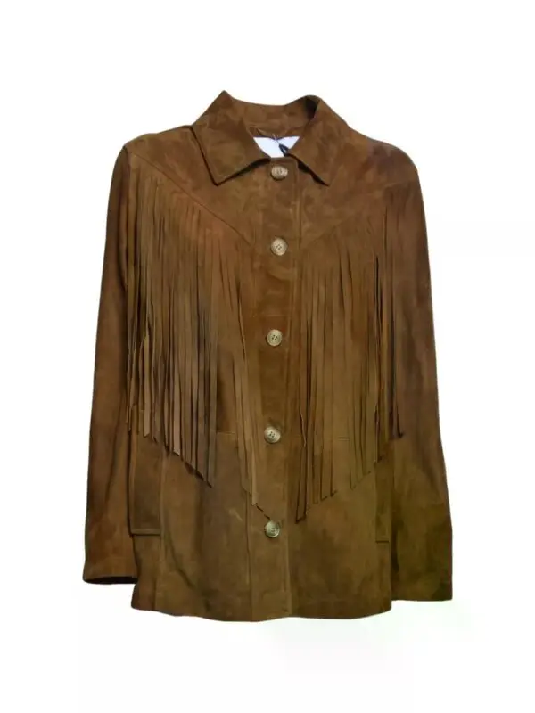 BLUSOTTO Fringed Leather Jacket