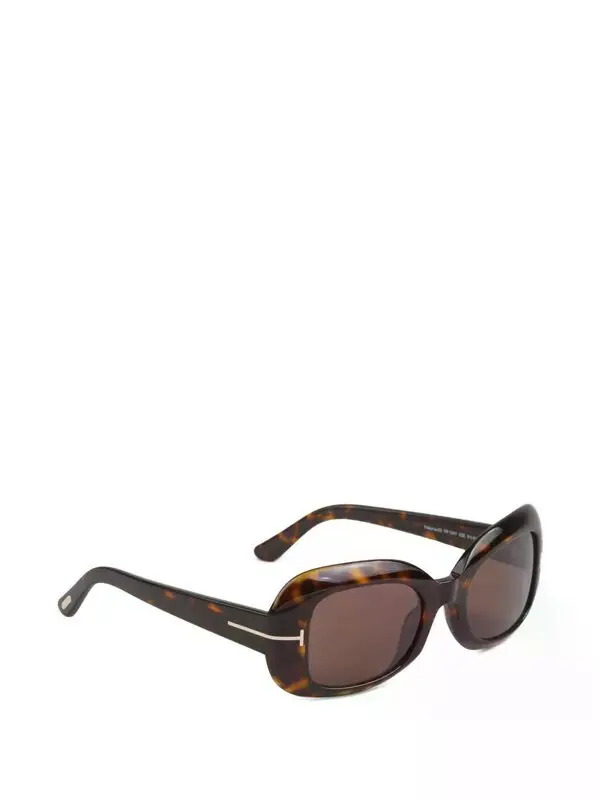 TOM FORD Tortoiseshell Oval Frame Sunglasses - Brown