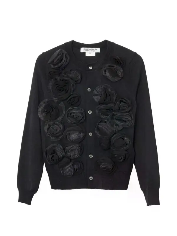 Comme Des Garçons Floral-appliqué Cardigan
