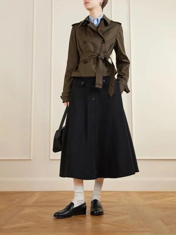 Burberry Swarby Belted Cotton-gabardine Jacket