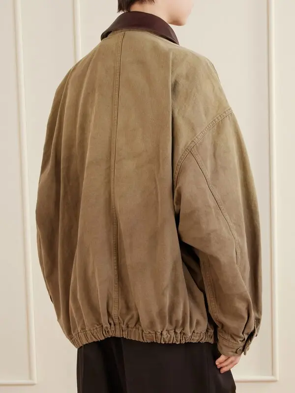 SSSTEIN Sulfur Leather-trimmed Cotton-canvas Jacket